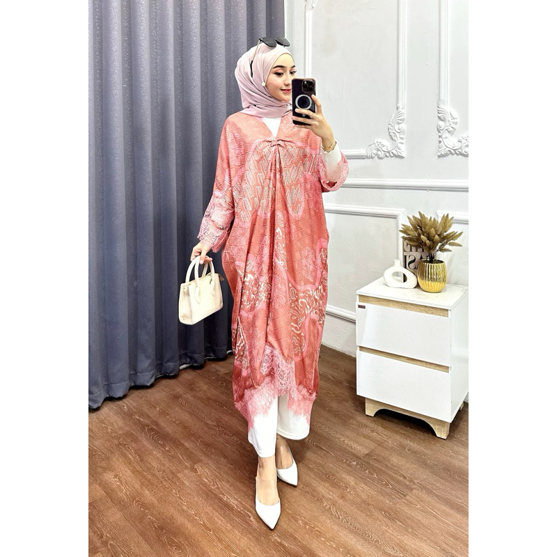 Jual KAFTAN VISCOSE RENDA MOTIF MEGA MENDUNG MAROON SERIES By Batik ...