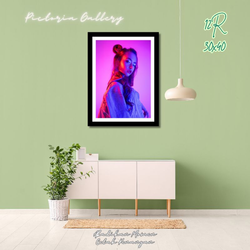 Jual Cetak Foto 12R 30x40 (4 pcs) Custom + Bingkai HMR / MDF Hijau ...