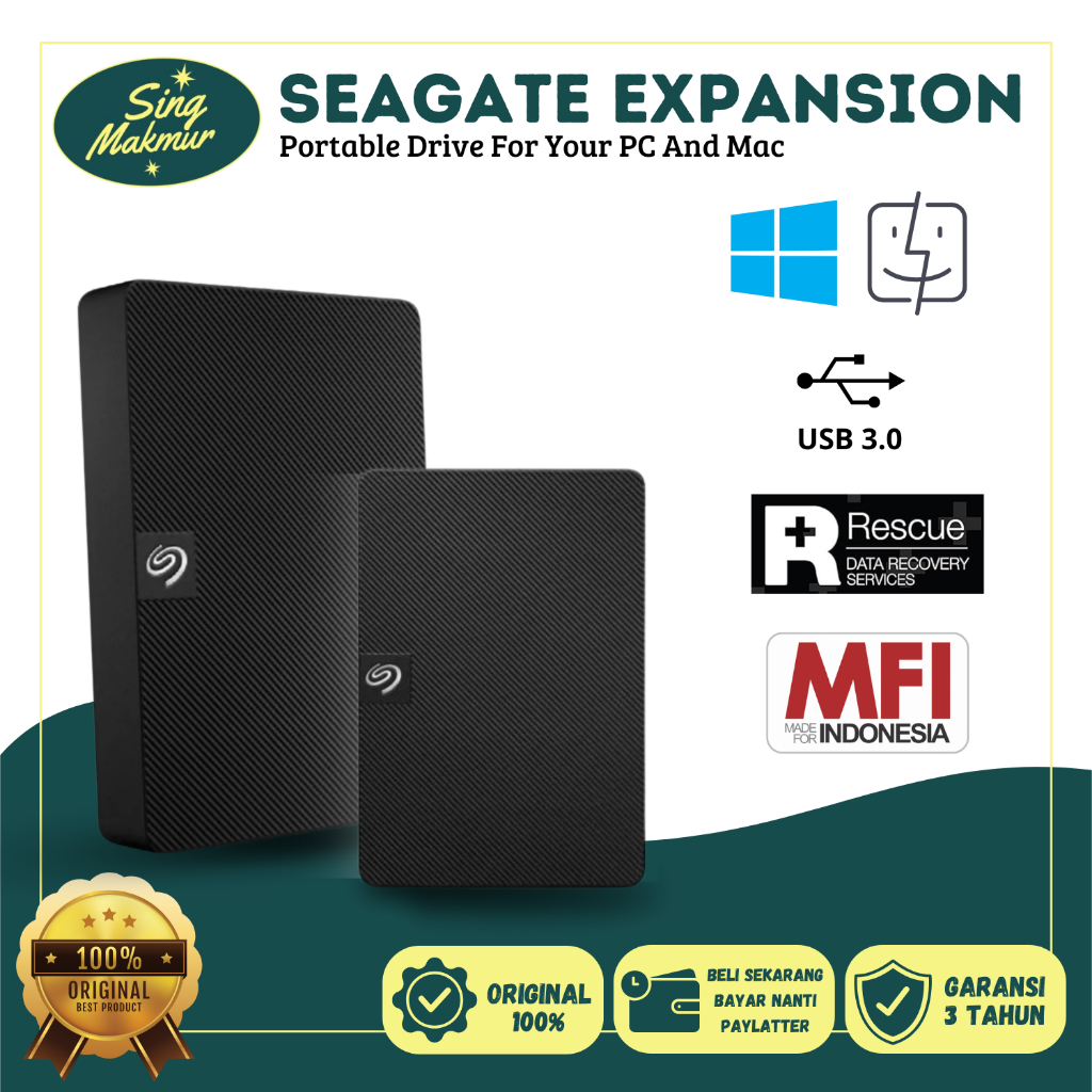 Jual Seagate Expansion 1TB - HDD HD Hardisk Eksternal 2.5 inch Original | Shopee Indonesia