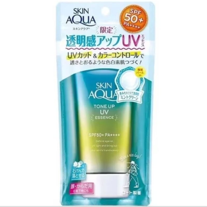 Jual Skin Aqua Tone Up UV Essence SPF 50+ Mint Green | Shopee Indonesia