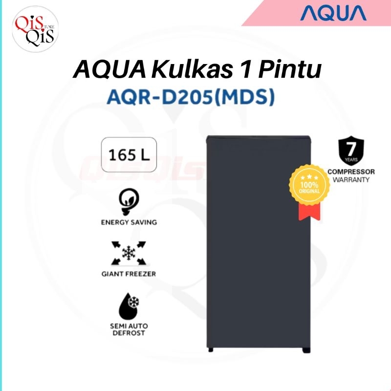 Jual Kulkas Aqua 1 Pintu - AQR D205 MDS - 165 liter | Shopee Indonesia