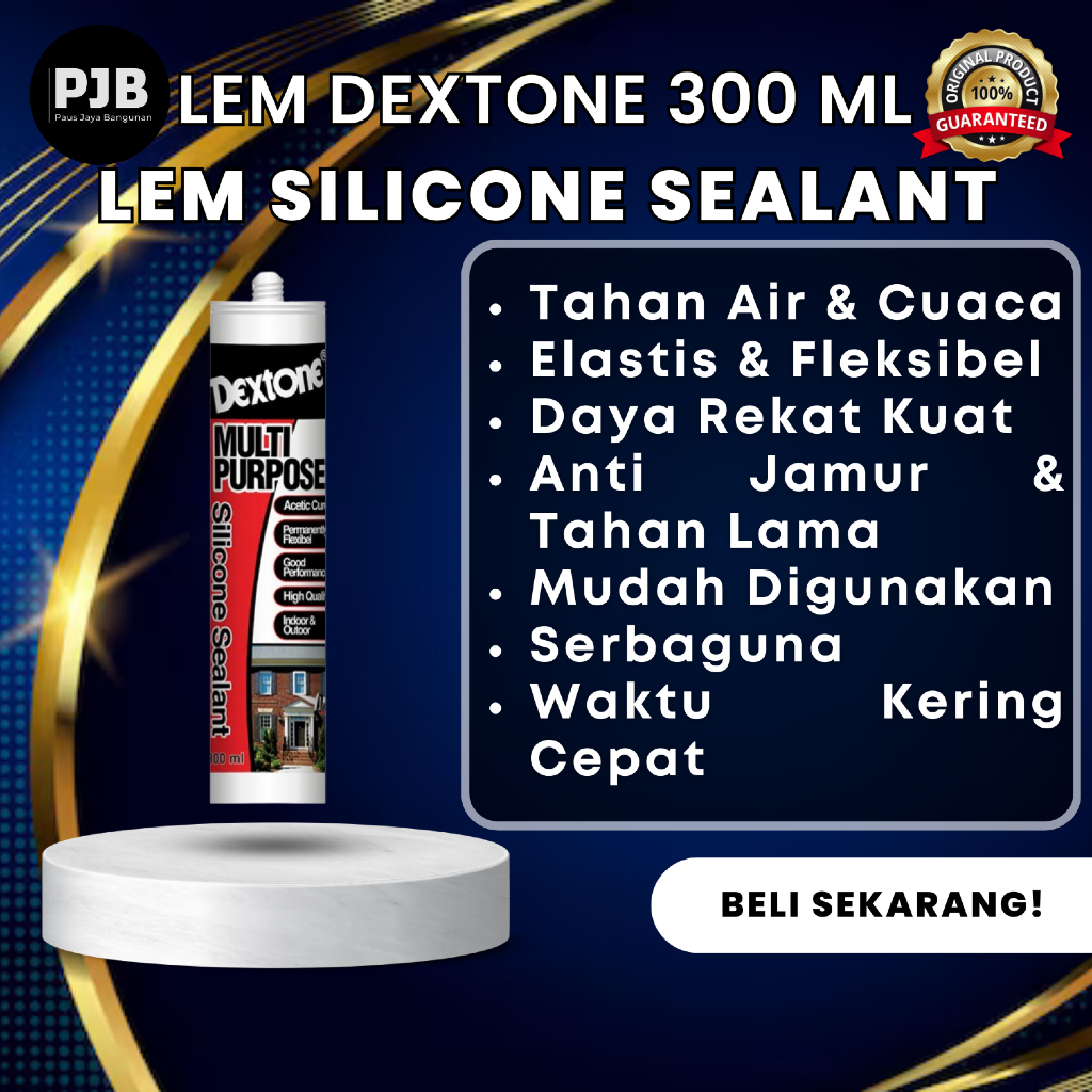 Jual Lem Dextone (Tabung) Silicone Sealant Asam 300ml 100% Original ...