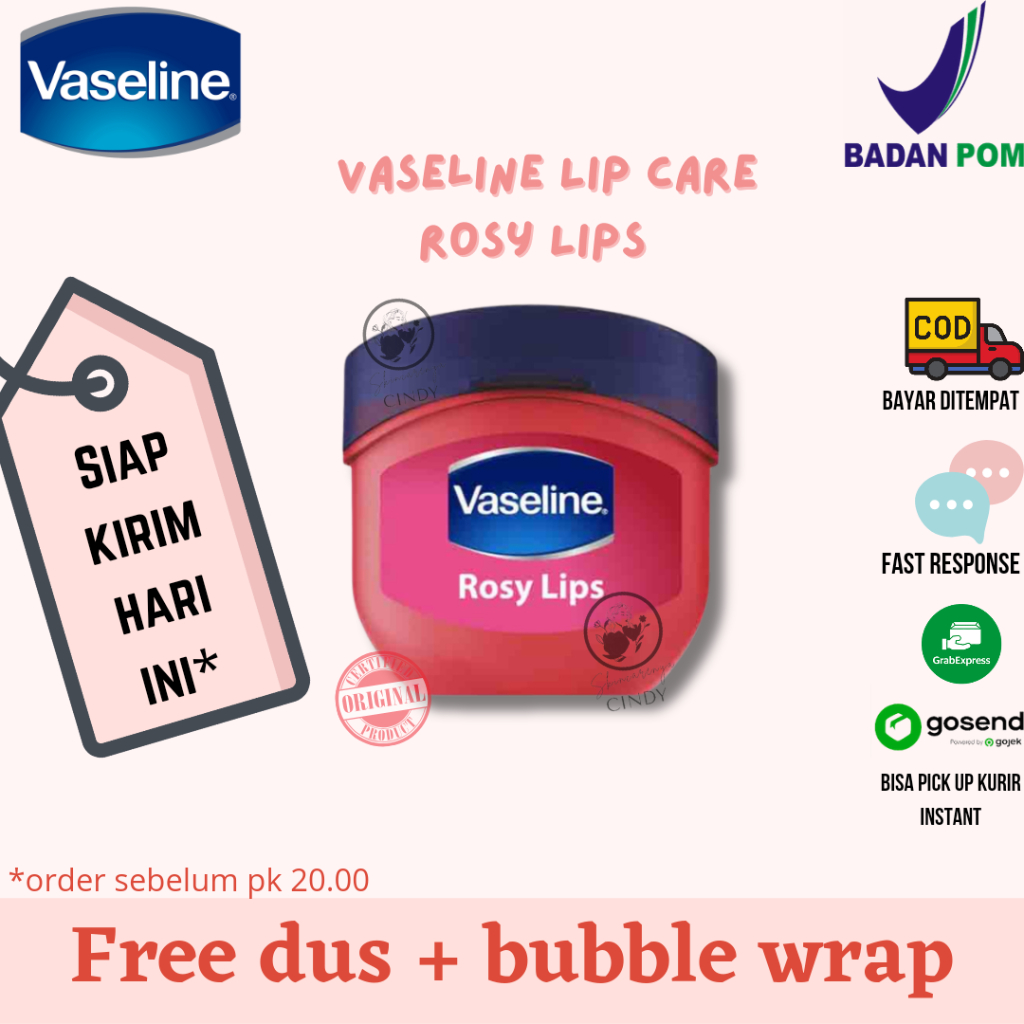 Jual Vaseline Lip Care Rosy Lips Lip Balm 7g | Shopee Indonesia