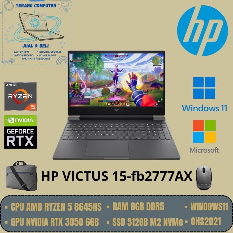 Jual HP VICTUS 15-FB2777AX AMD RYZEN 5 8645HS RAM 8GB SSD 512GB VGA ...