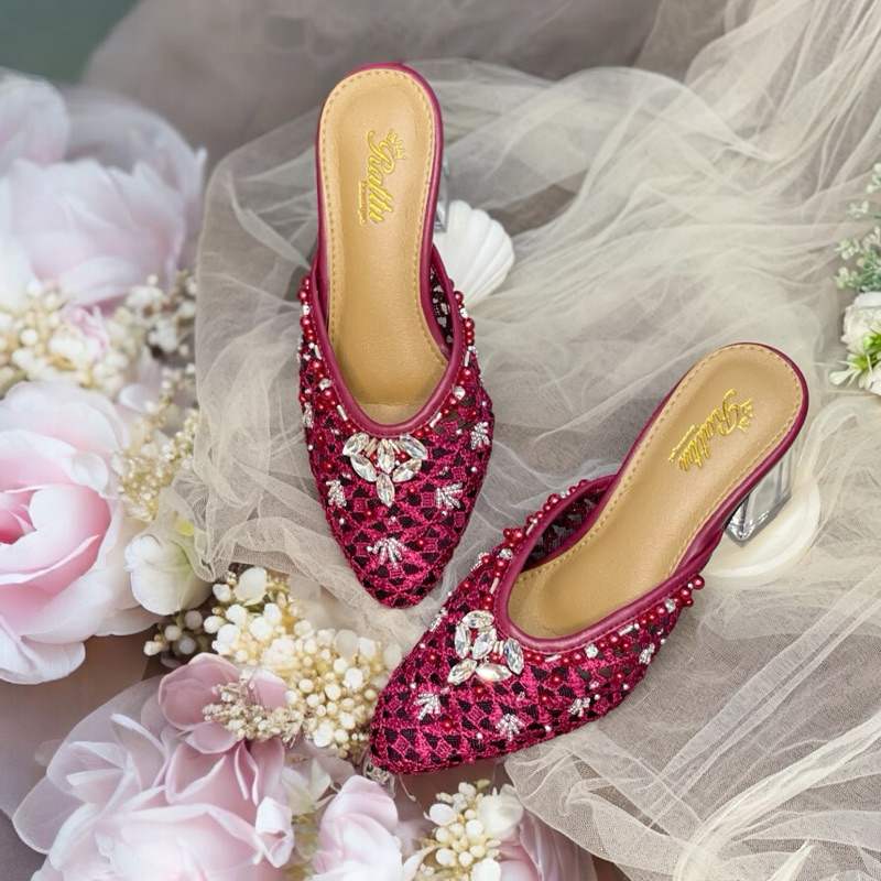 Jual SIWIJAYA - Termurah!!! Heels 5cm Brukat payet Marwah maron Series ...