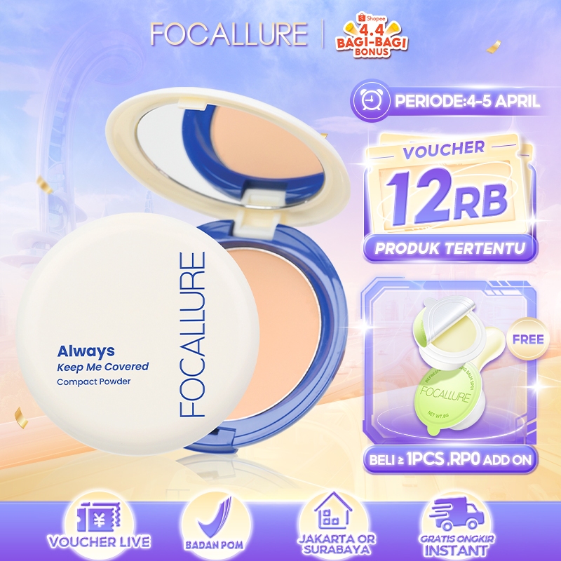Jual FOCALLURE Always Keep Me Covered Compact Powder Soft Matte Cloud ...