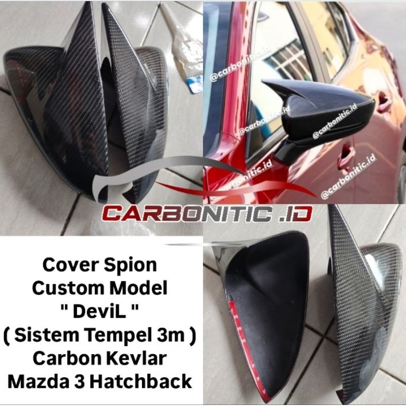 Jual Cover Spion Custom Model Devil Mazda 3 Sedan/Hatchback 2019 - Up ...