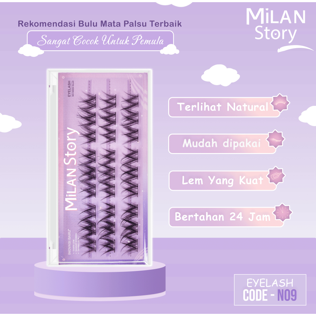 Jual [ LANGSUNG TEMPEL ] MILAN STORY Bulu Mata Palsu Individual Lashes N09 Dubai | Eyelash ...