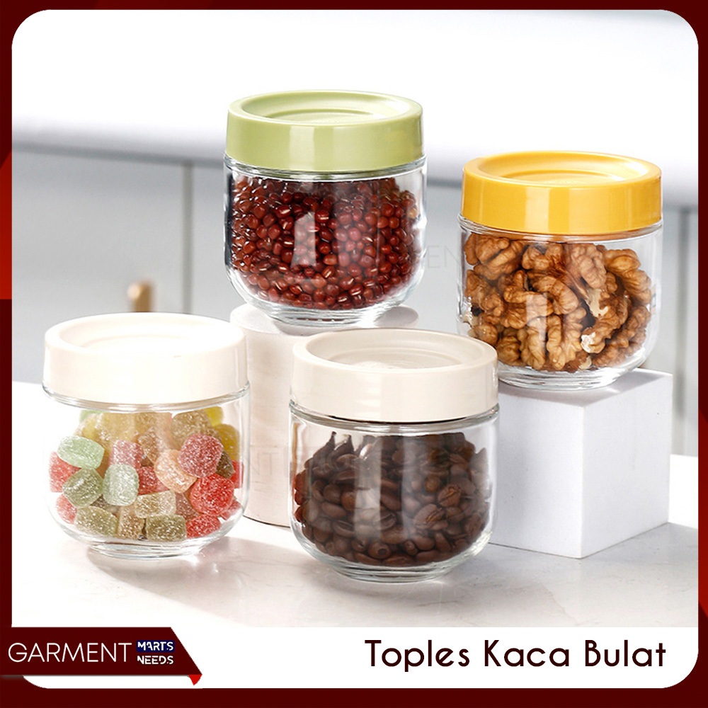 Jual CATOPLAT - Toples Kaca Bulat Sealed Cans Tempat Bumbu Dapur Wadah ...