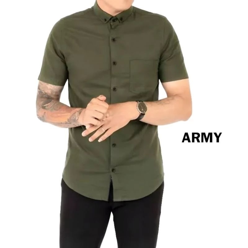 Jual Hem polos cassual warna Army | Shopee Indonesia