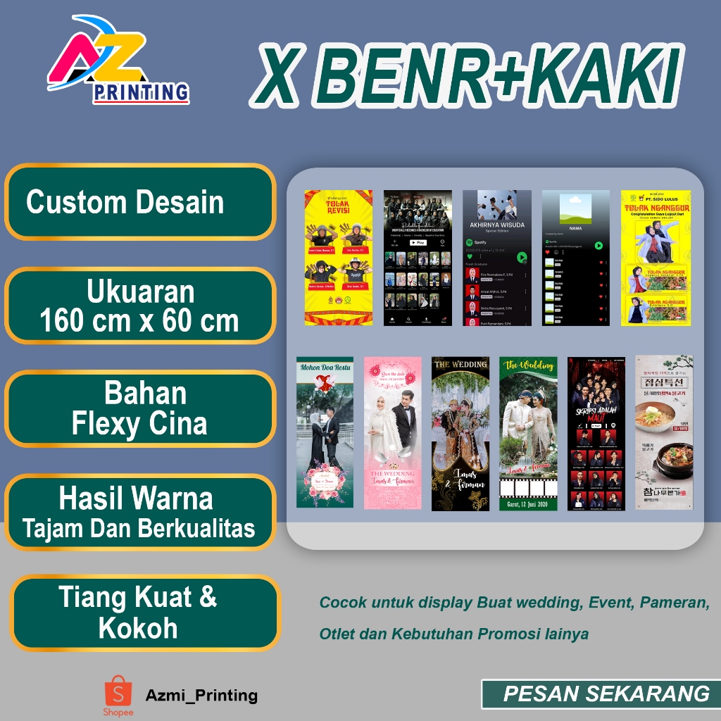 Jual Banner Wisuda/Weding Custom Free Design/Cetak X Banner Wisuda/X ...