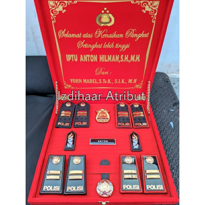 Jual PANGKAT POLISI IPTU PDH PDU SET BOX CUSTOM UCAPAN PANGKAT SATU SET ...