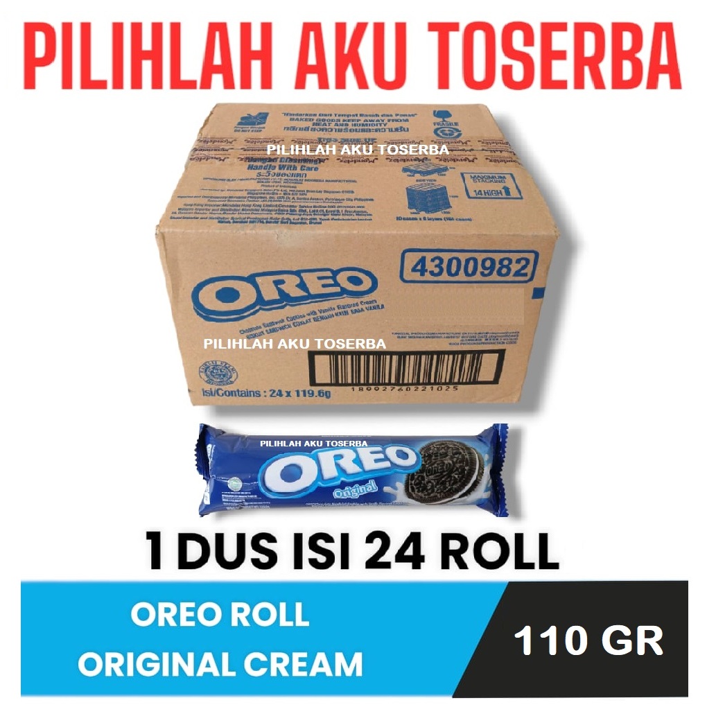 Jual Biskuit OREO sandwich VANILLA Roll 110 gr - ( HARGA 1 DUS ...