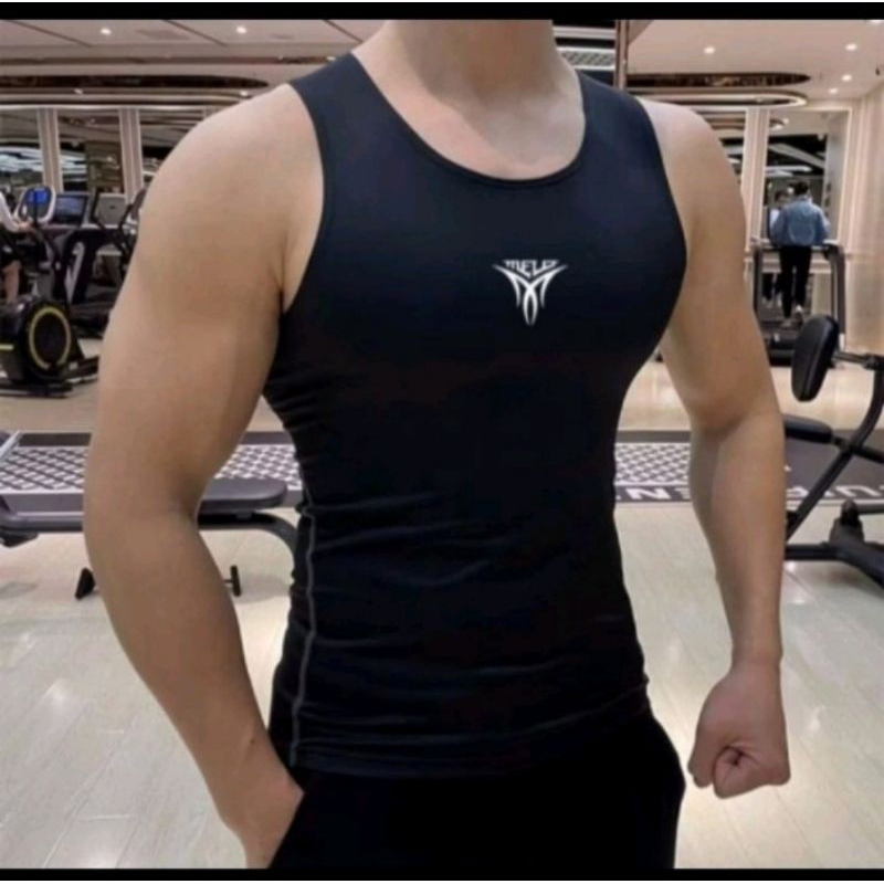 Jual Singlet Pria BASIC polos Hitam Tanpa Lengan / Singlet Olahraga ...