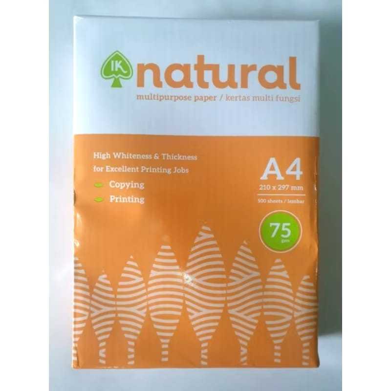Jual KERTAS HVS NATURAL A4 75 GSM KETAS FOTOKOPY NATURAL | Shopee Indonesia