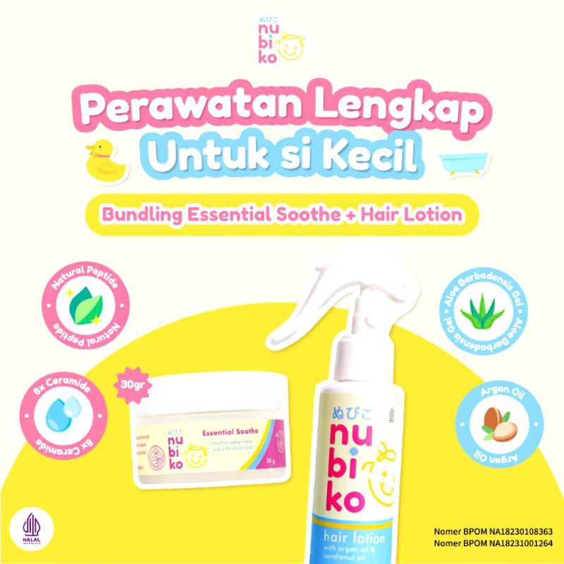 Jual NUBIKO Essential Soothe Pelembab 30gr & Nubiko Hair Lotion 8x ...