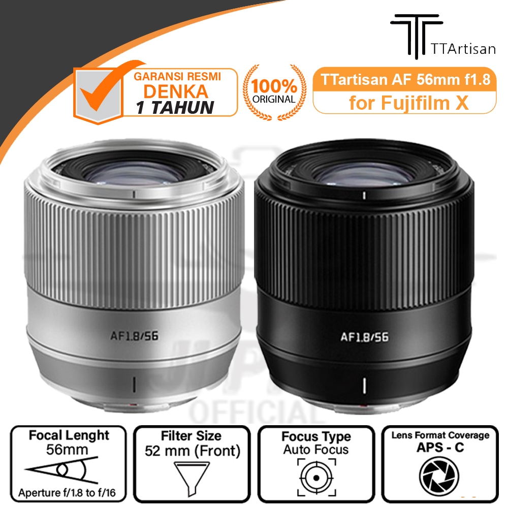 Jual TTartisan AF 56mm f1.8 for Fujifilm X Mount TT artisan 56 mm f/1.8 ...