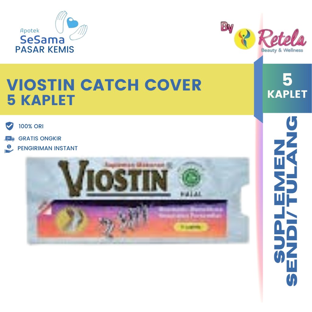 Jual VIOSTIN CATCH COVER 1 STRIP 5 KAPLET/ GLUCOSAMINE/ NYERI SENDI ...