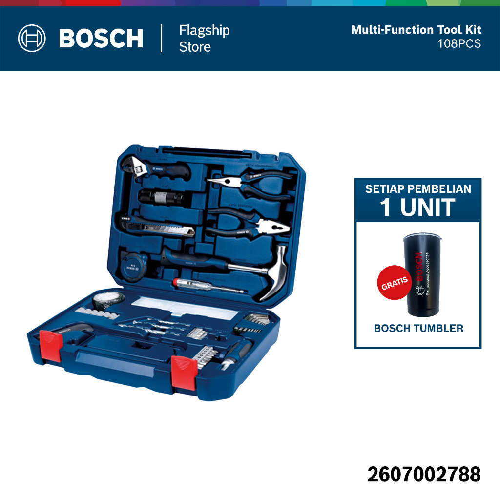 Jual BOSCH Set Perkakas Multifungsi 108 Pcs / Multi-Function Household Tool Kit - 2607002788 ...