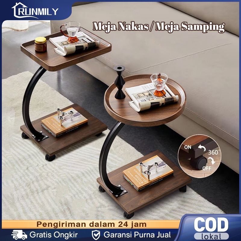 Jual 360°Roda Meja Sudut Ruang Tamu Aesthetic/Meja Sudut Sofa Portable ...