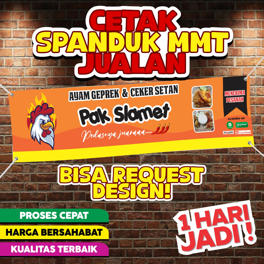 Jual CETAK SPANDUK 1 HARI JADI / SPANDUK JUALAN / SPANDUK PROMOSI / MMT ...