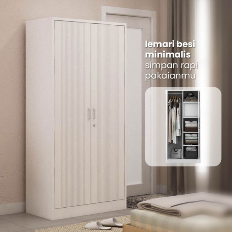 Jual PIRA - LINIO 2P MWD LEMARI PAKAIAN BESI 2 PINTU | Shopee Indonesia