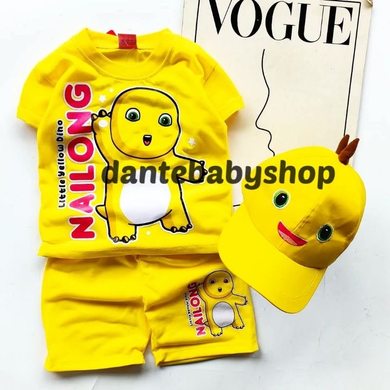 Jual BAJU NAILONG THE LITTLE YELLOW DINO SETELAN ANAK COWOK CEWEK VIRAL ...