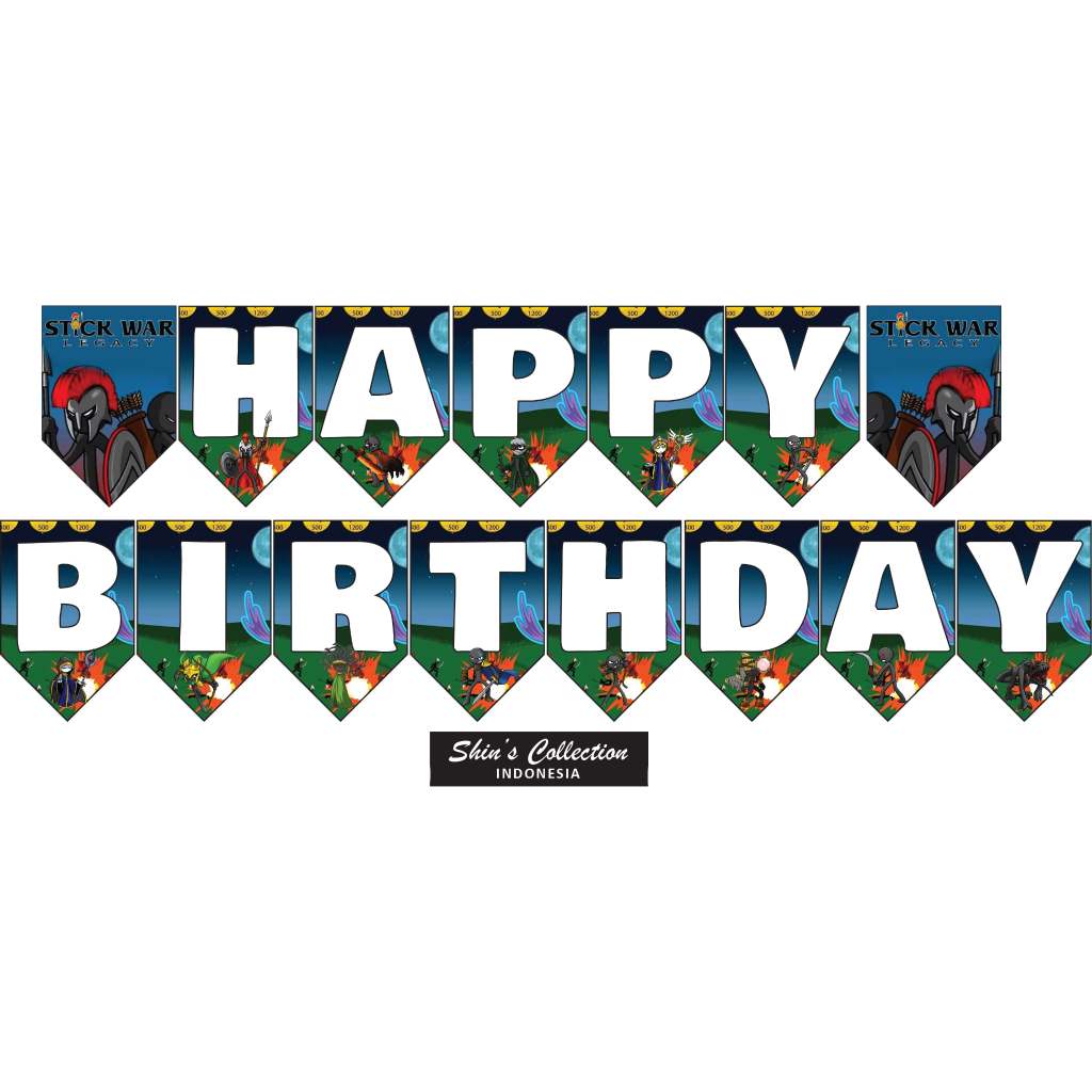 Jual Banner bunting flag happy birthday ulangtahun Stick war Legacy ...