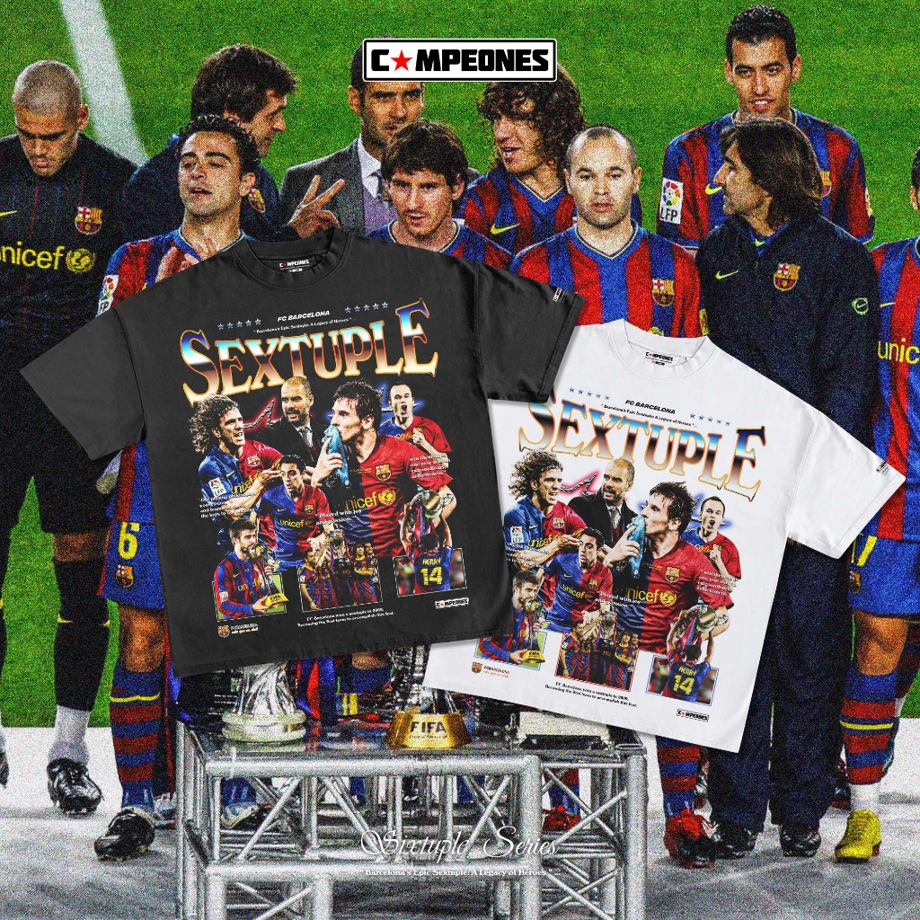 Jual Campeones - Oversize Boxy Tshirt FC Barcelona - Barcelona Sextuple ...