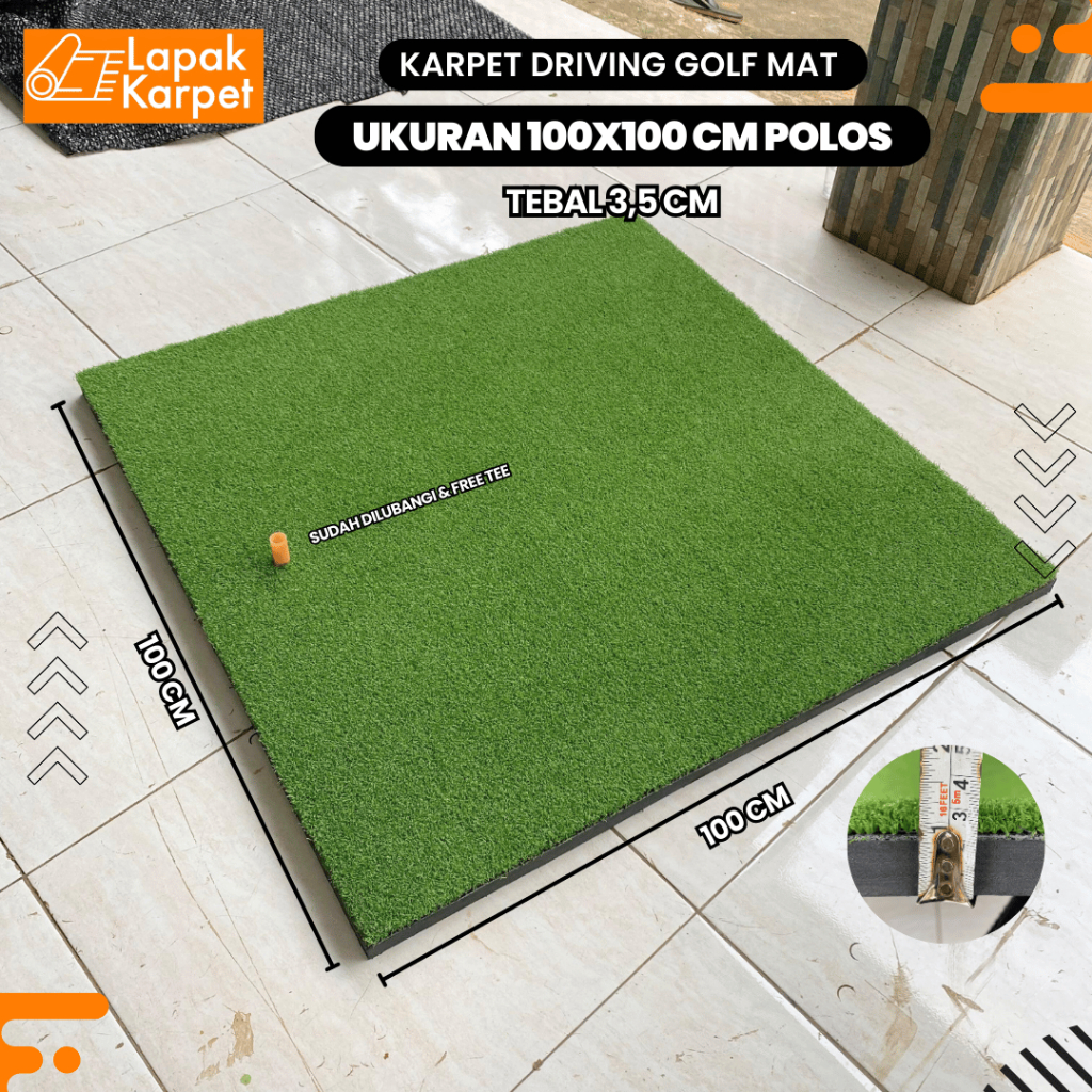 Jual Karpet Driving Golf Ukuran 100x100 cm Free Tee / Alas Pukul Bola ...