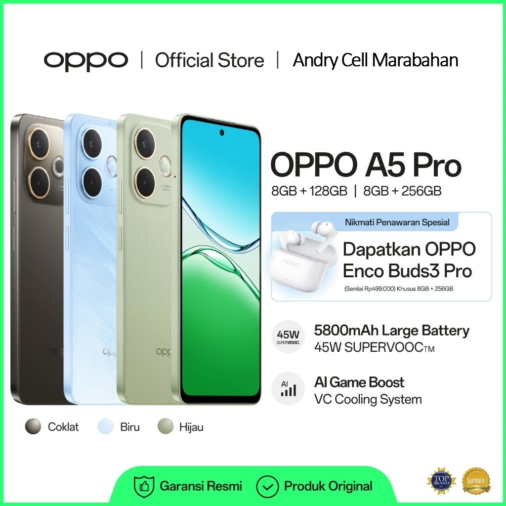 Jual OPPO A5 Pro 4G 5G 8GB/128GB | 8GB/256GB - Military-Grade Shock & IP69 Water Resistant ...
