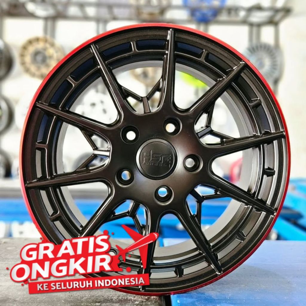Jual Velg Hsr Model Racing Ring 15 Tipe CK05 PCD 5x114,3 Lebar 6,5inch ET.42 Matte Black / Red ...