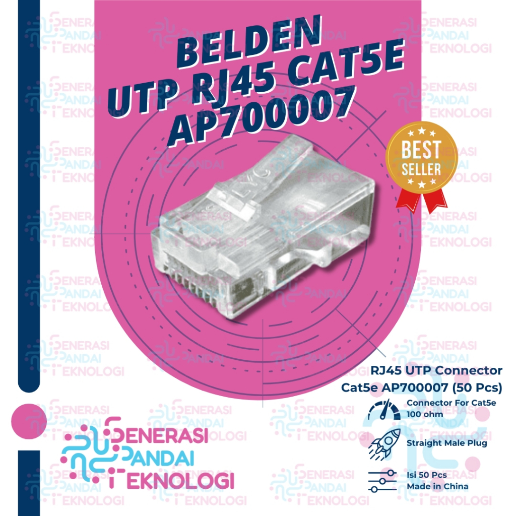 Jual BELDEN AP700007 RJ45 CONNECTOR UTP CAT5E ORIGINAL (Isi 50 Pcs ...
