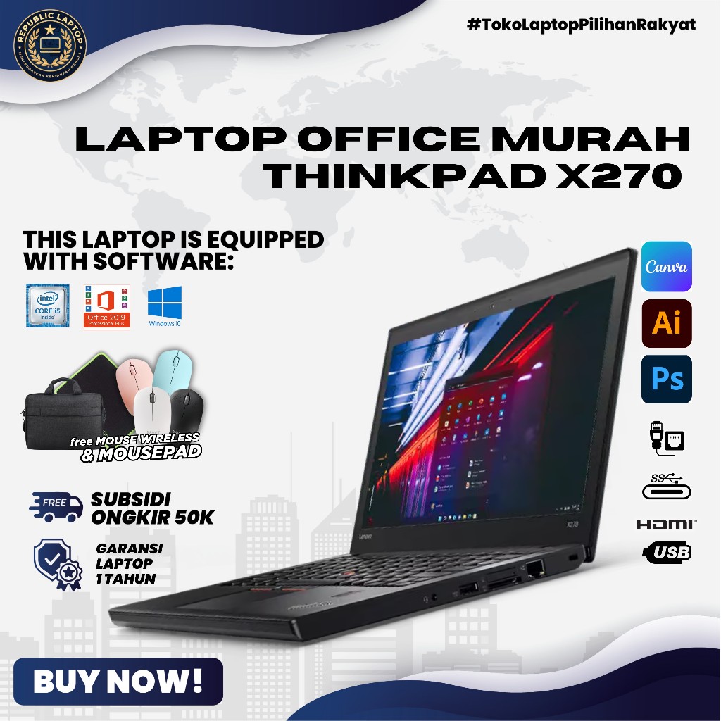 Jual Lenovo ThinkPad X270 TOUCHSCREEN | RAM 8GB SSD 256GB | Laptop ...