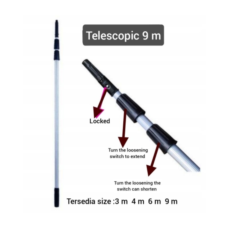 Jual Telescopic pole 9 mtr alat bantu pembersih kaca gedung tangkai ...