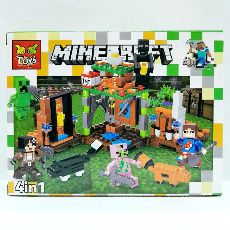 Jual Blocks MY WORLD 4 in 1 Bricks Minecraft | Shopee Indonesia