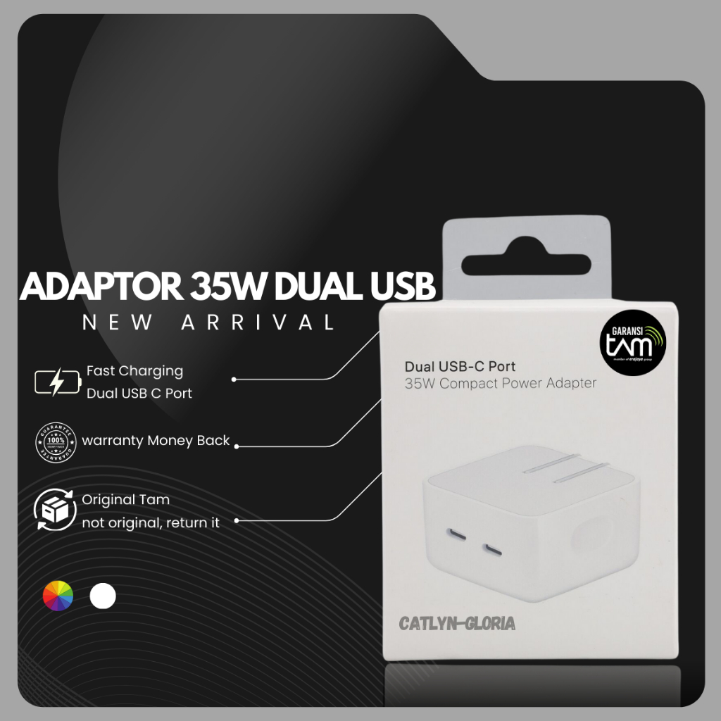Jual Cas / Charger Adapter 35W iph Dual USB-C Port Original | Shopee ...