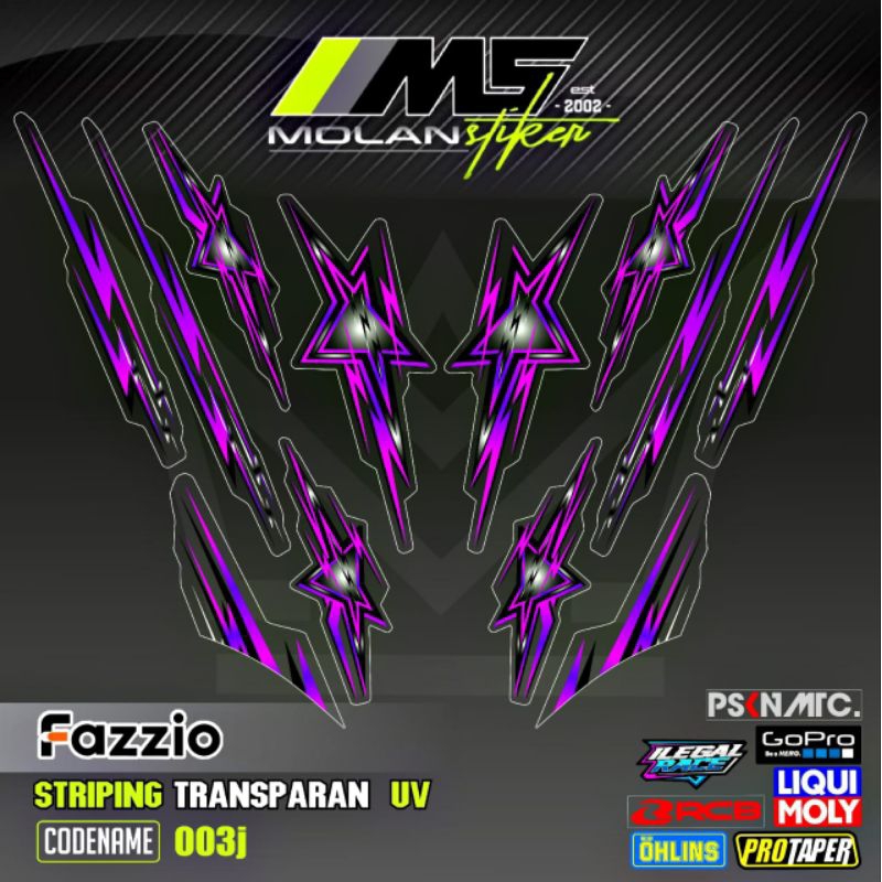 Jual Decal Sticker Striping Variasi Transparan Uv Fazzio Star Fazzio ...