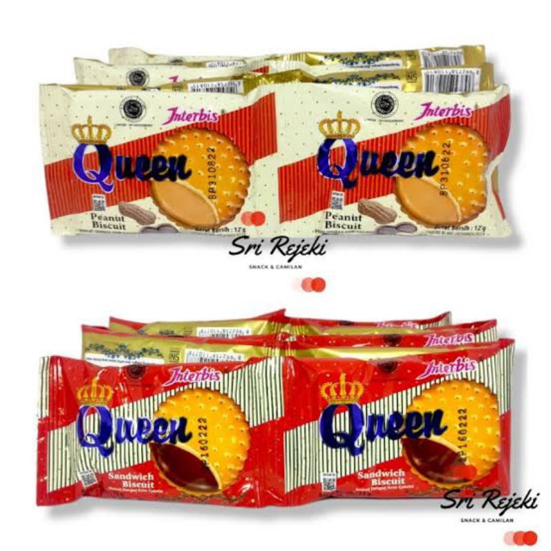 Jual QUEEN INTERBIS KRIM COKLAT DAN KACANG SNACK JADUL BISKUIT 1 PACK ...