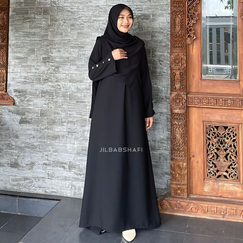 Jual ABAYA KANCING MECCA WOLFIS RAYON CRINKLE JILBABSHAFI | Shopee ...