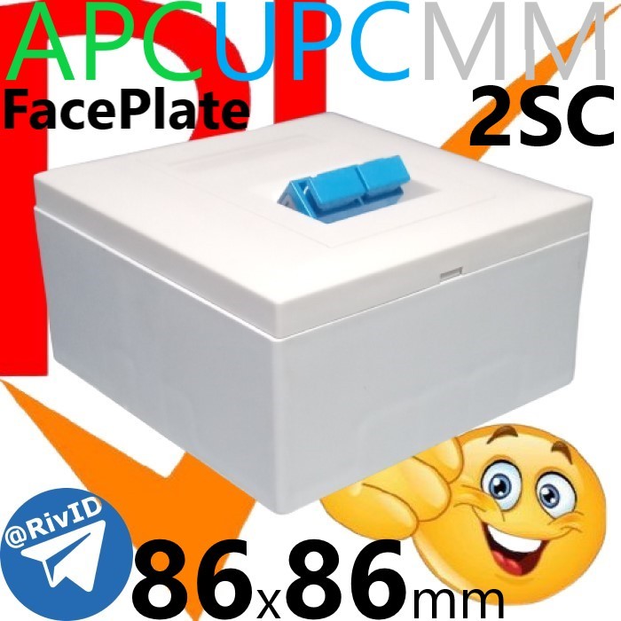 Jual Face Plate Roset Tanam FO Adapter Duplex SC 2 Core Fiber Optic 2c ...