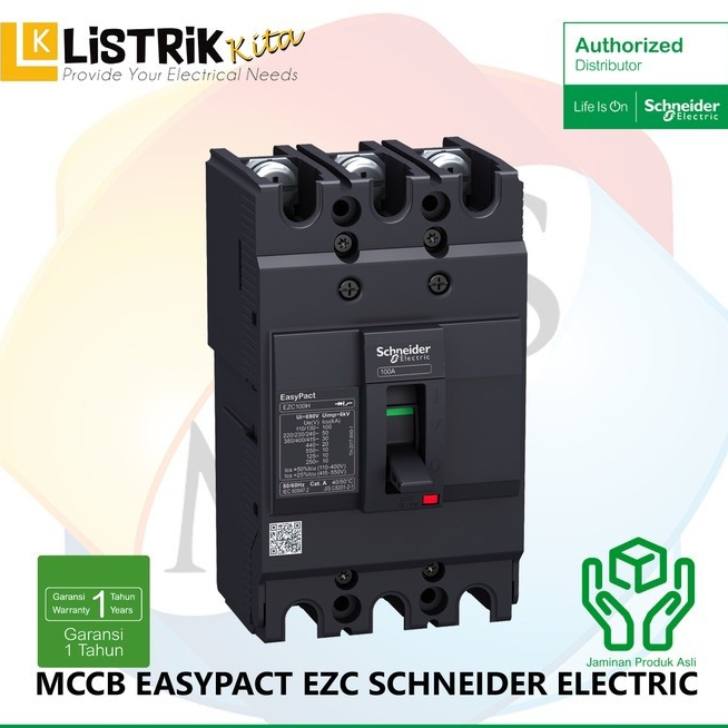 Jual MCCB/NFB 3P EZC100F SCHNEIDER ELECTRIC 30A 10KA/415VAC ...