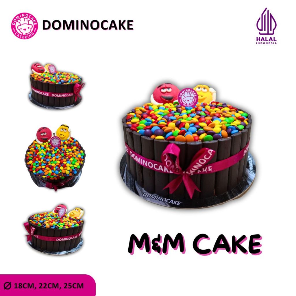 Jual Dominocake | Cake Topper M&M/Cokelat Chacha | Kue Ulang Tahun | Shopee Indonesia
