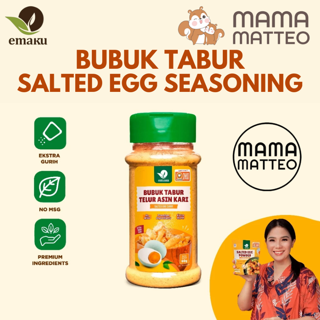 Jual EMAKU Salted Egg Powder 60gr / Bubuk Telur Asin Kari Bumbu Masak ...