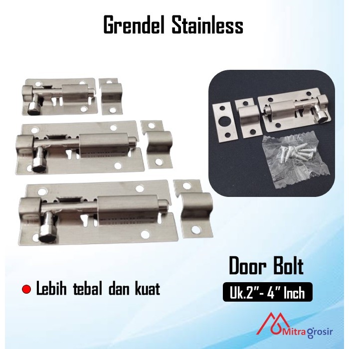 Jual Grendel pintu stainless / grendel jendela / Slot Pintu 2 / 3 / 4 ...