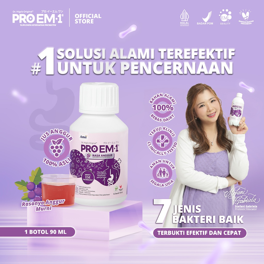 Jual PRO EM1 Rasa Anggur 90ml |Anak |Dewasa |Bakteri Baik |Pencernaan ...