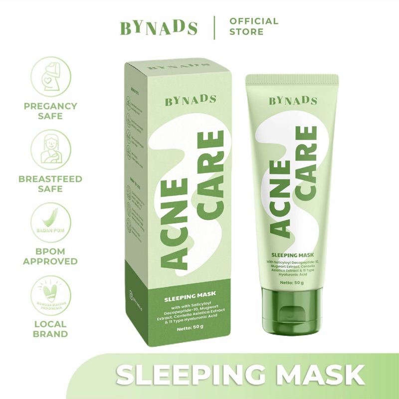 Jual Bynads Acne Care Sleeping Mask with Salicyloyl Decapeptide-10 3in1 ...