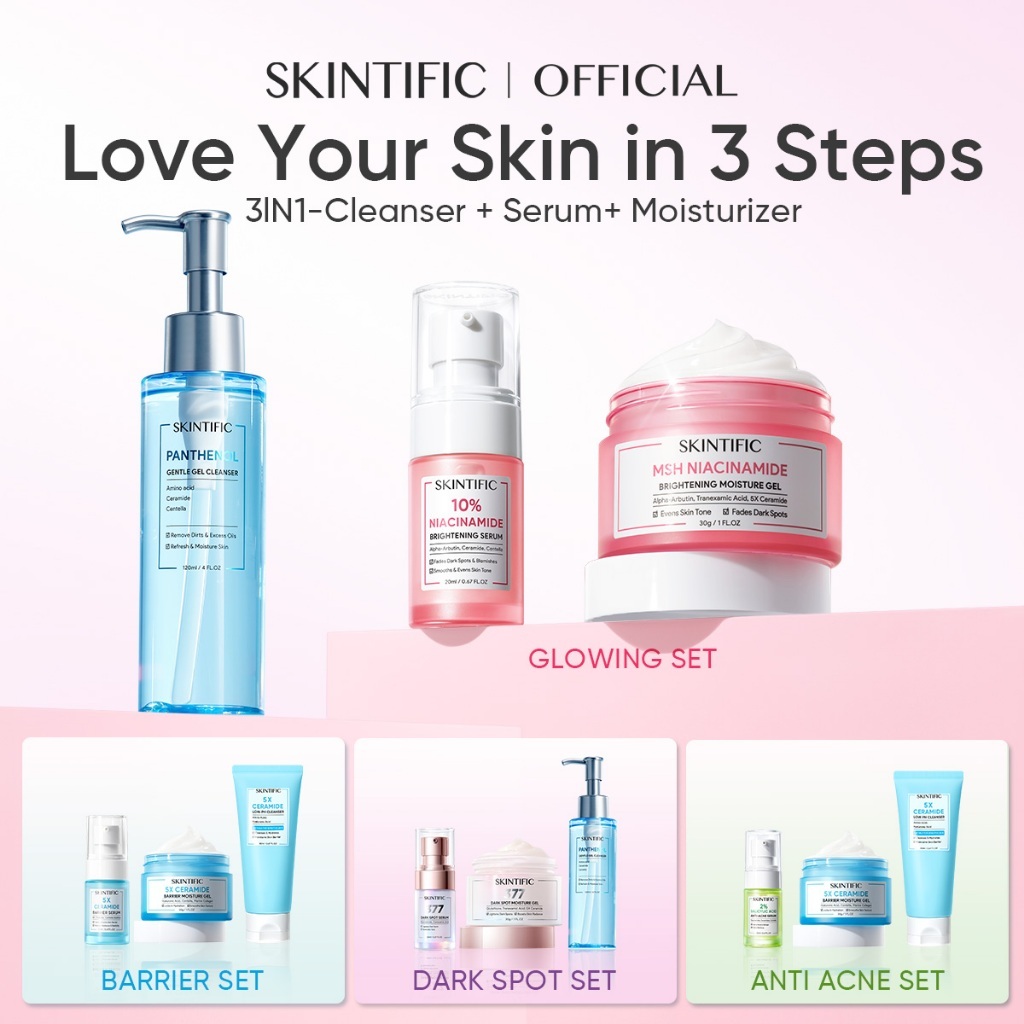 Jual [SKINTIFIC AUTHORIZED] 3pcs Paket-Skincare Set | Serum+Moisturizer ...
