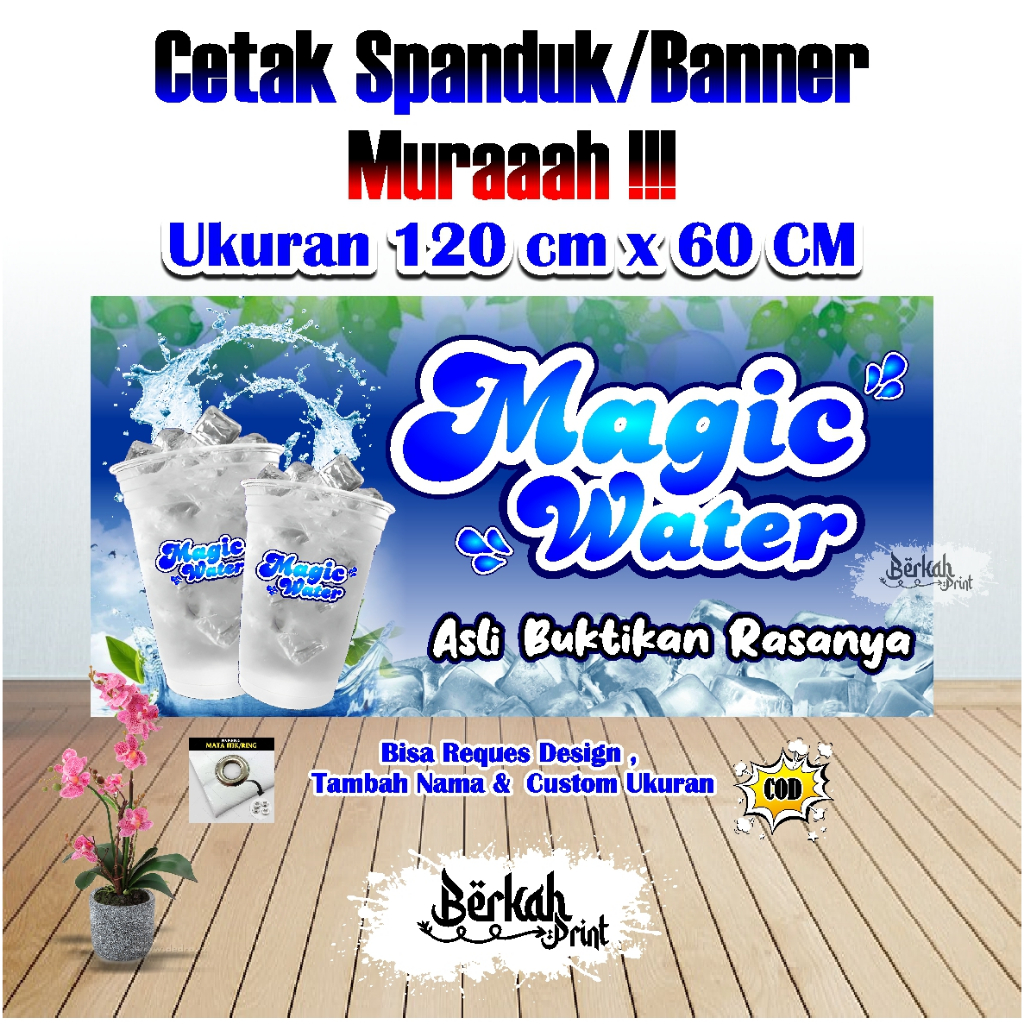 Jual Spanduk Banner Magic Water Viral Ukuran 120 cm x 60 cm | Shopee ...