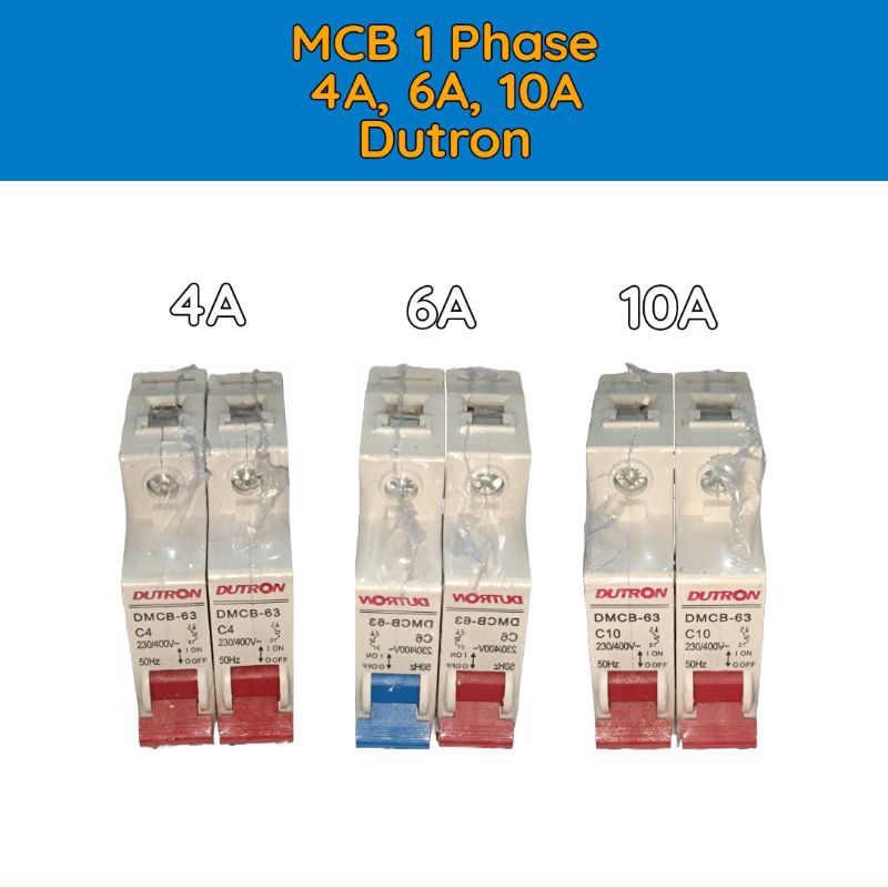 Jual MCB 1 Phase 4A 6A 10A Dutron | Shopee Indonesia